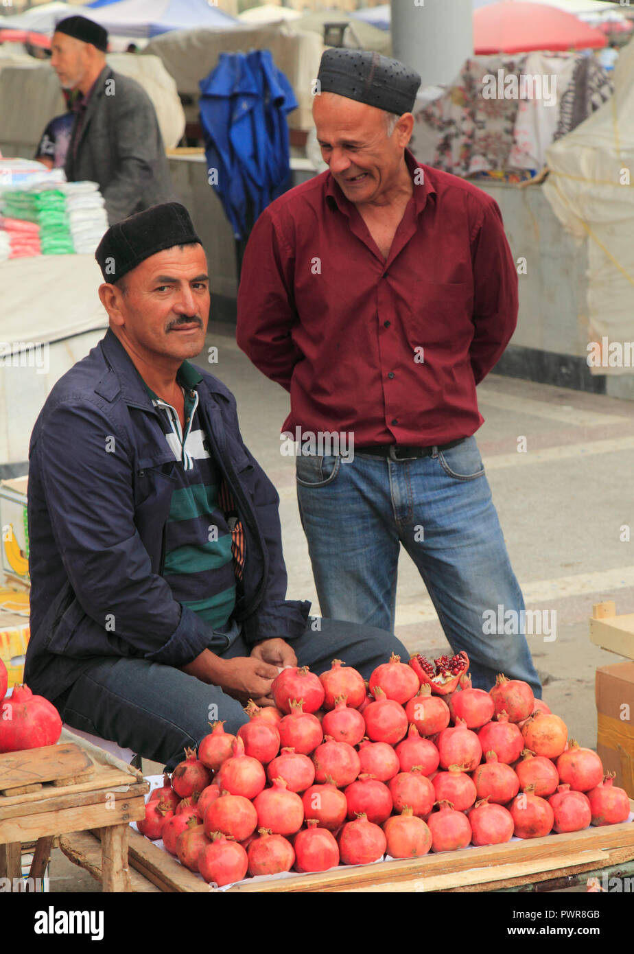 Uzbekistan, Samarkand, Siob Bazaar, market, food, people Stock Photo ...