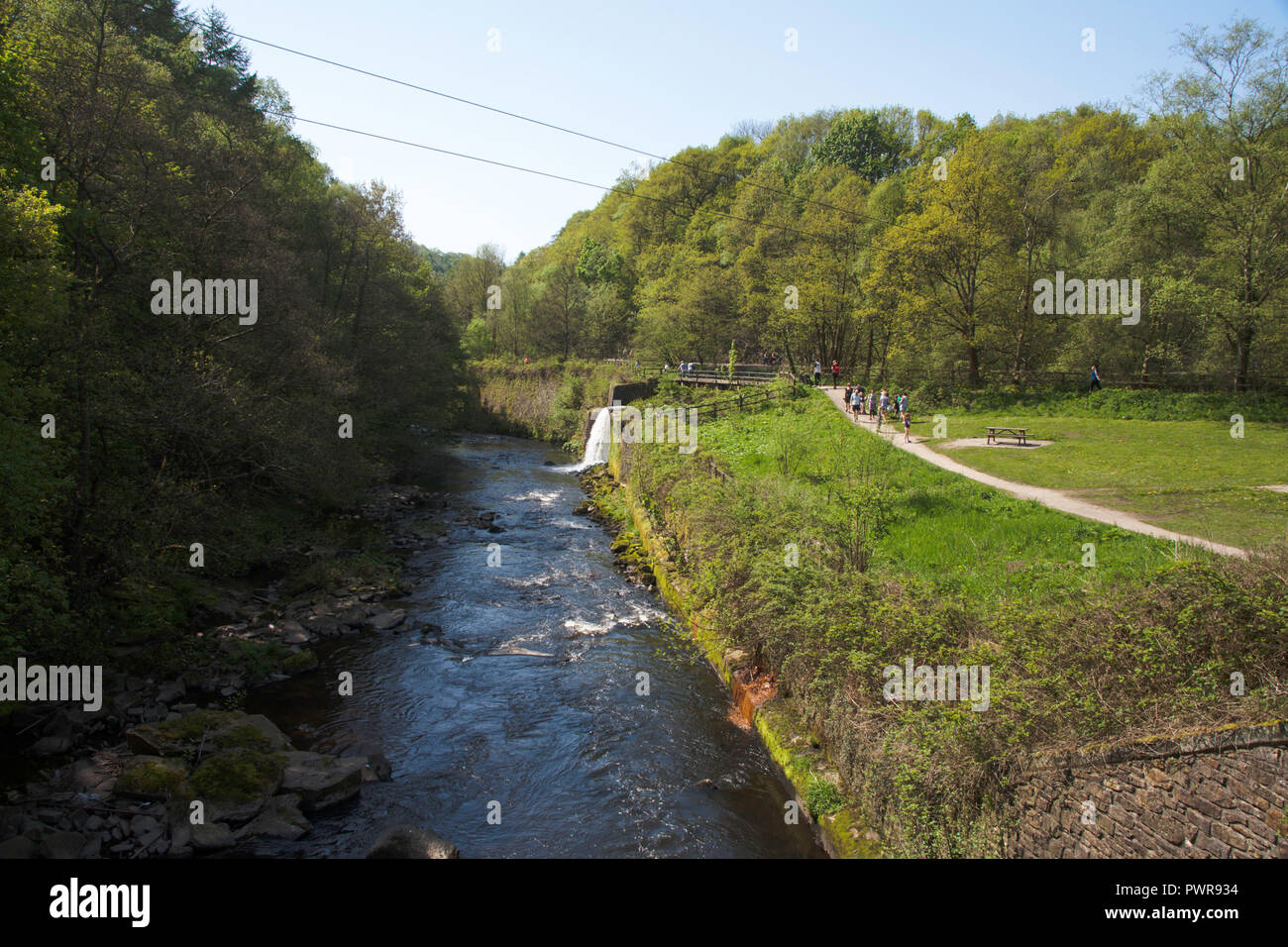The River Etherow in spring at Etherow Country Park Compstall near ...