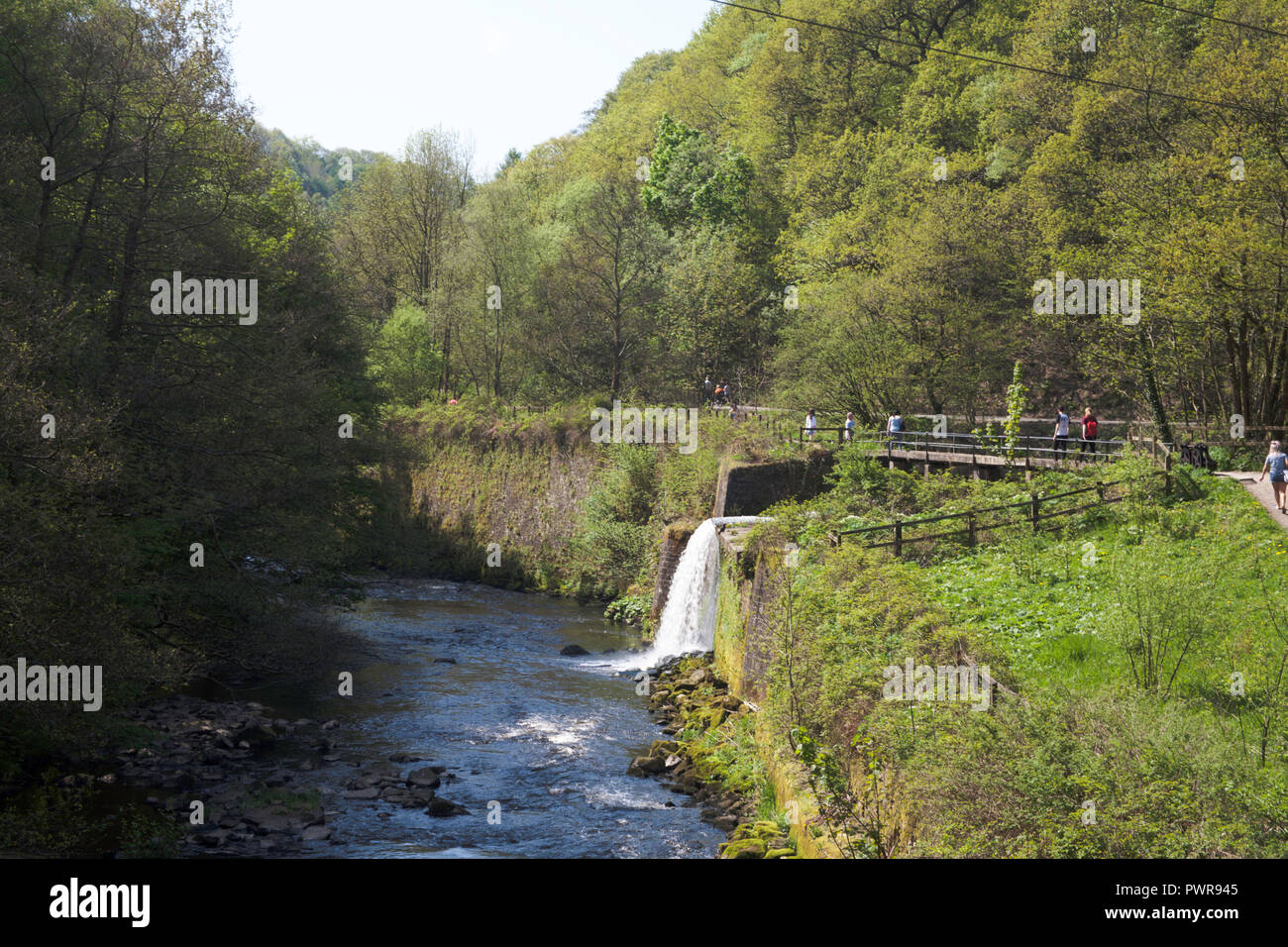 The River Etherow in spring at Etherow Country Park Compstall near ...
