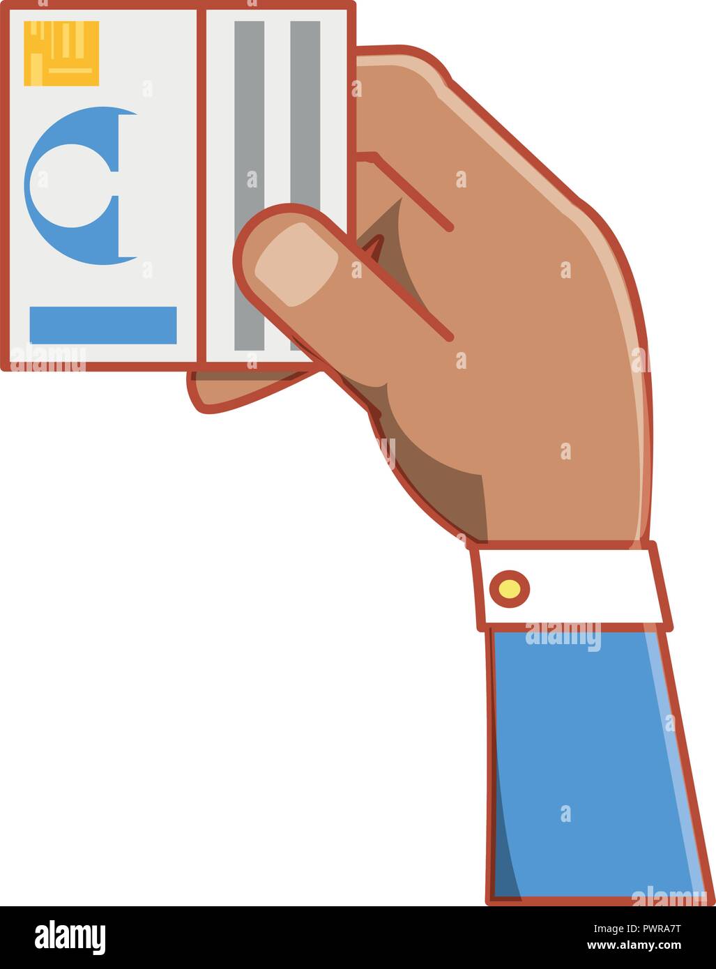 hand with id card isolated icon vector illustration design Stock Vector ...