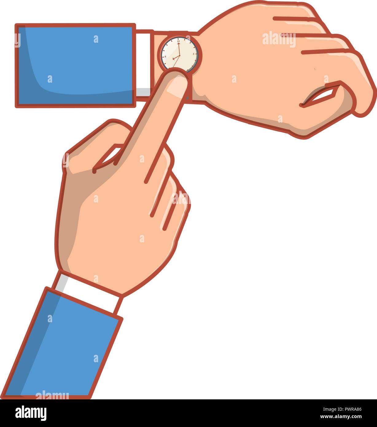 hands with clock isolated icon vector illustration design Stock Vector ...