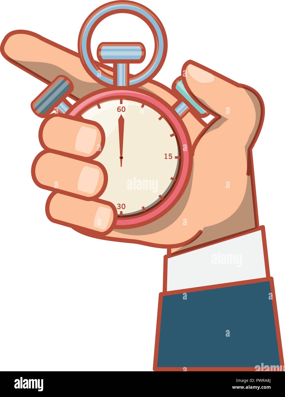 hand with chronometer time isolated icon vector illustration design ...