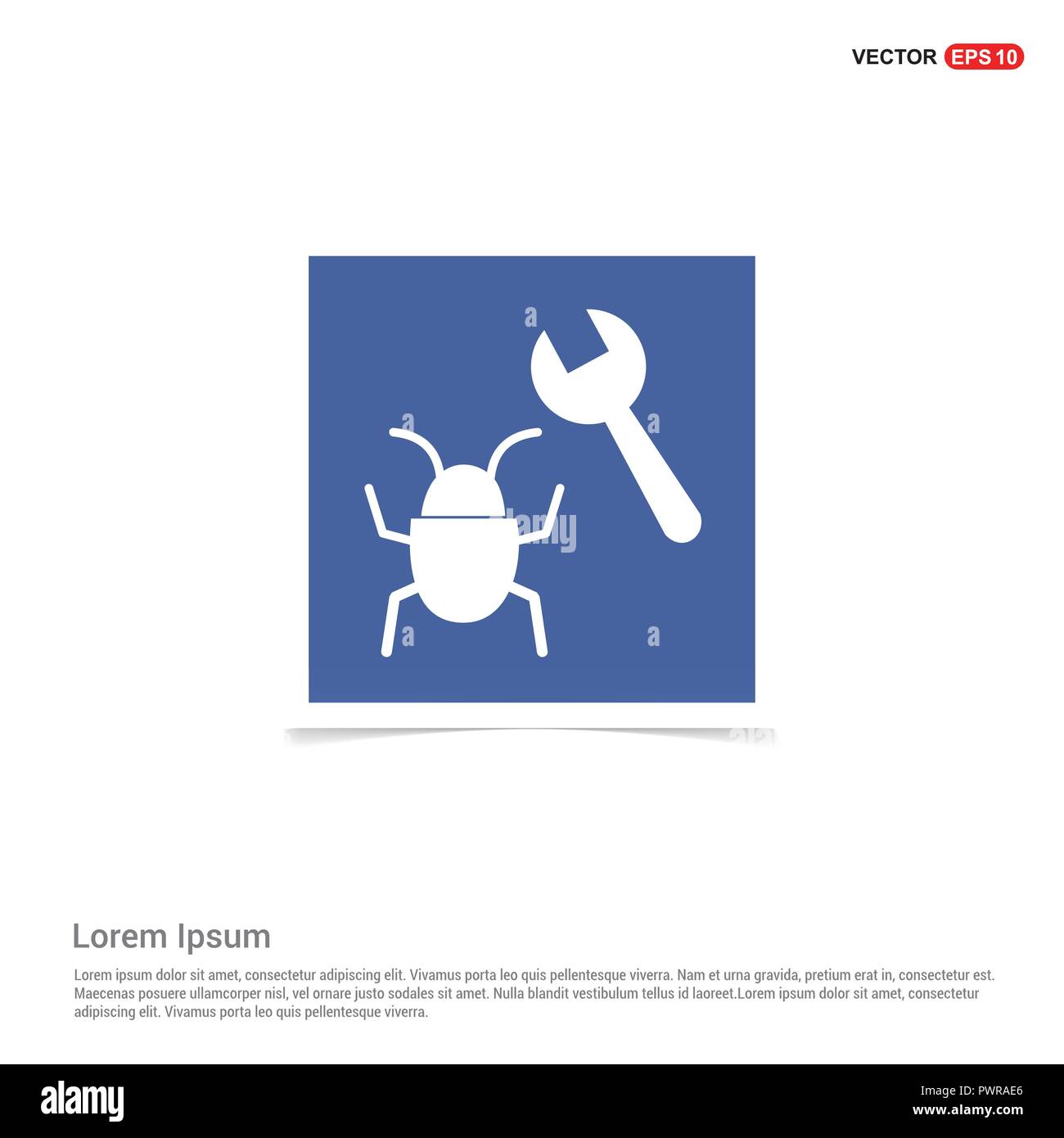 Bug Fixing Icon - Blue photo Frame Stock Vector Image & Art - Alamy