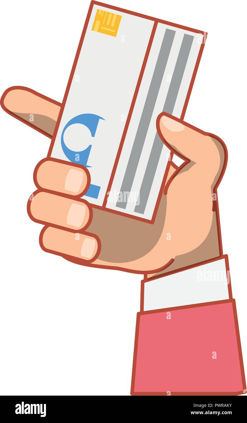 hand with id card isolated icon vector illustration design Stock Vector ...