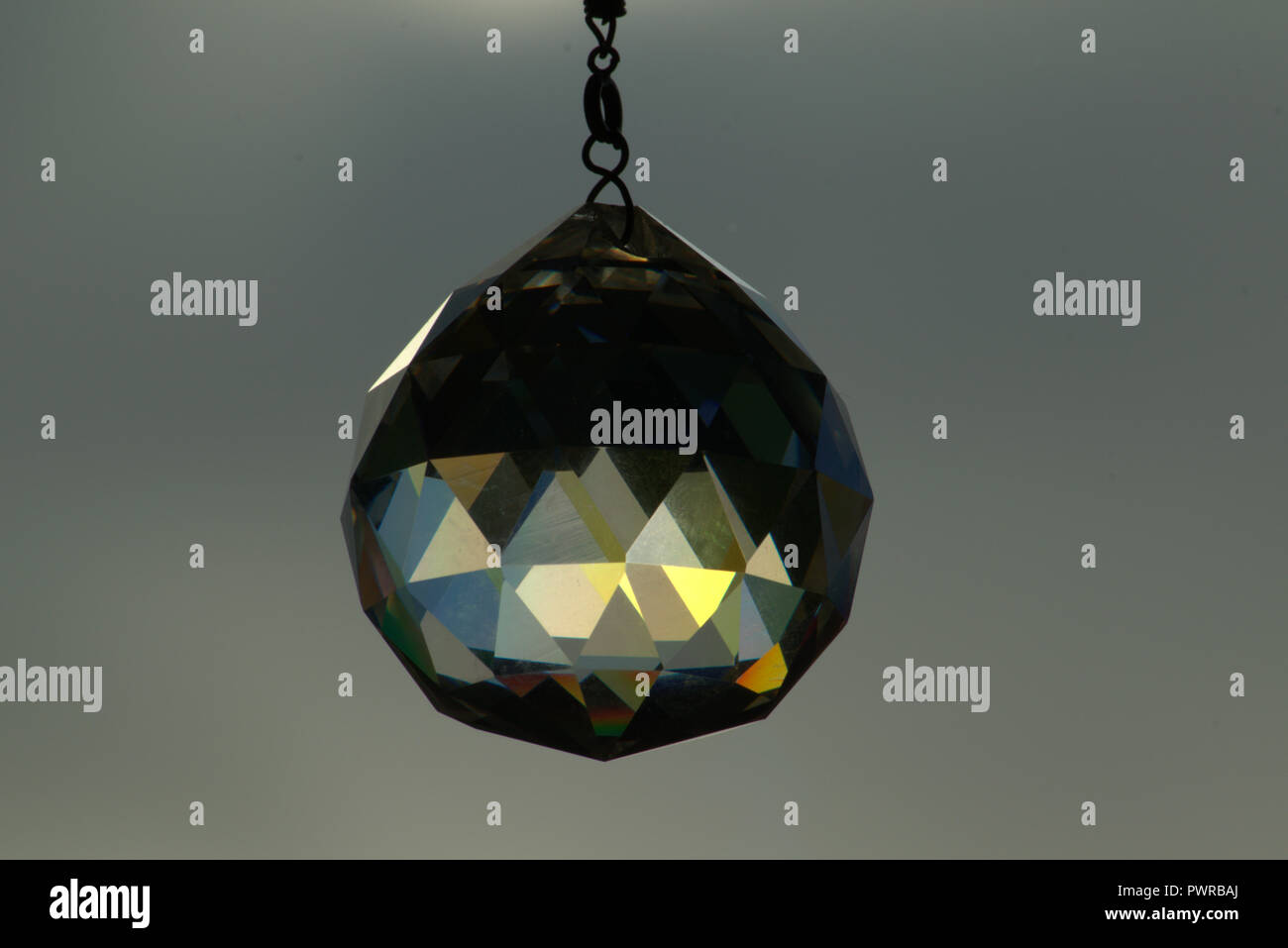 Cut glass crystal ball Stock Photo - Alamy