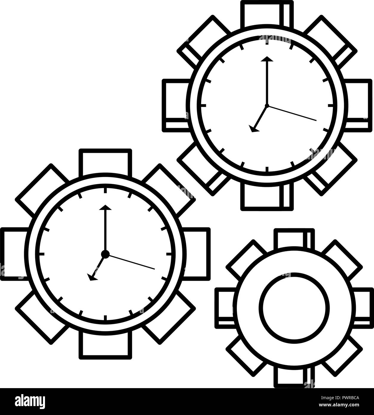 Gear clocks Stock Vector Images - Alamy