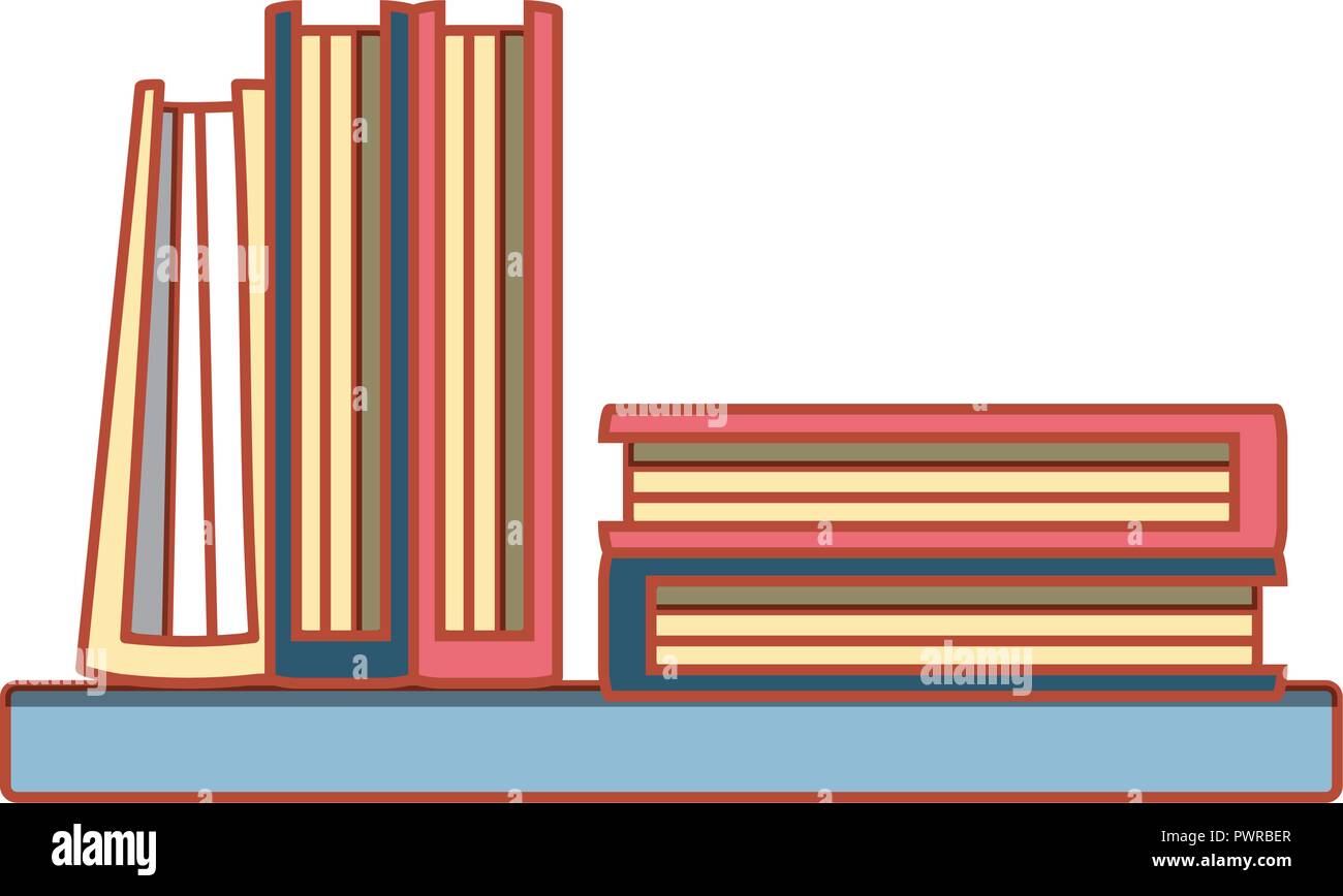library books in shelf isolated icon vector illustration design Stock ...