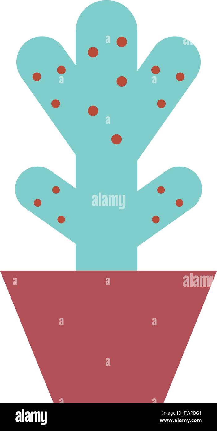 Cactus Houseplant In Pot Icon Vector Illustration Design Stock Vector