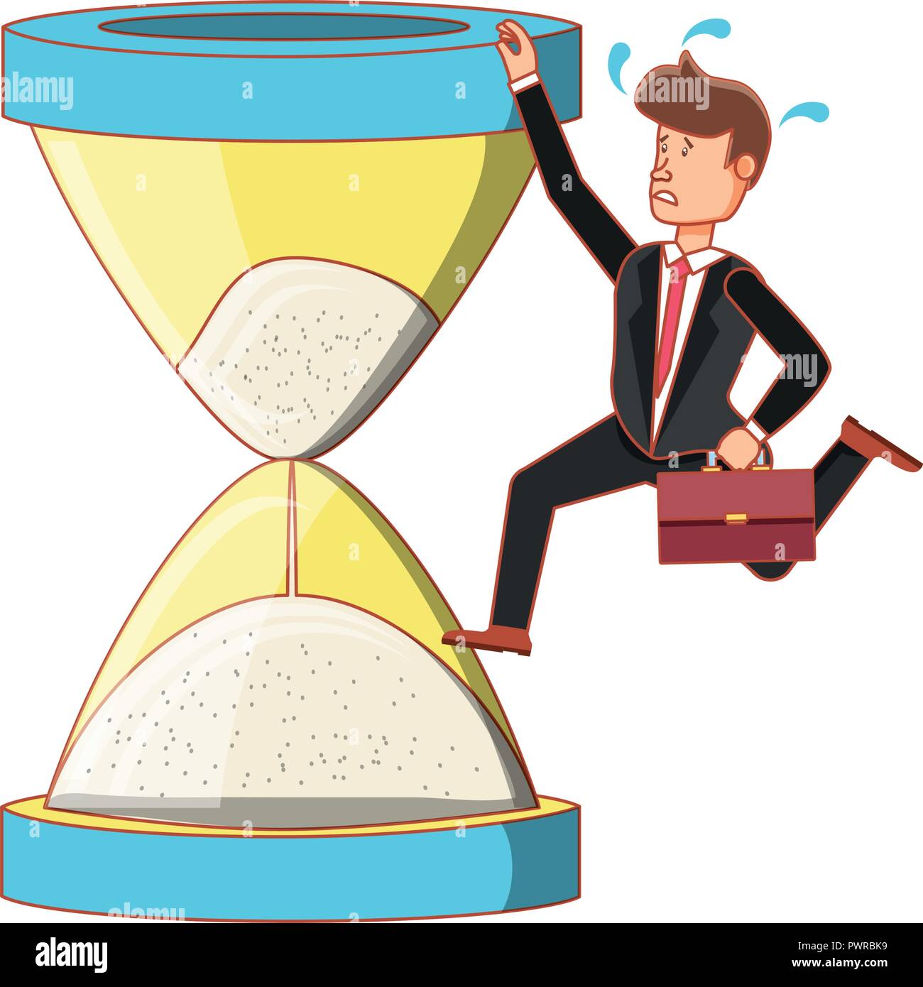 hourglass time with business man vector illustration design Stock ...