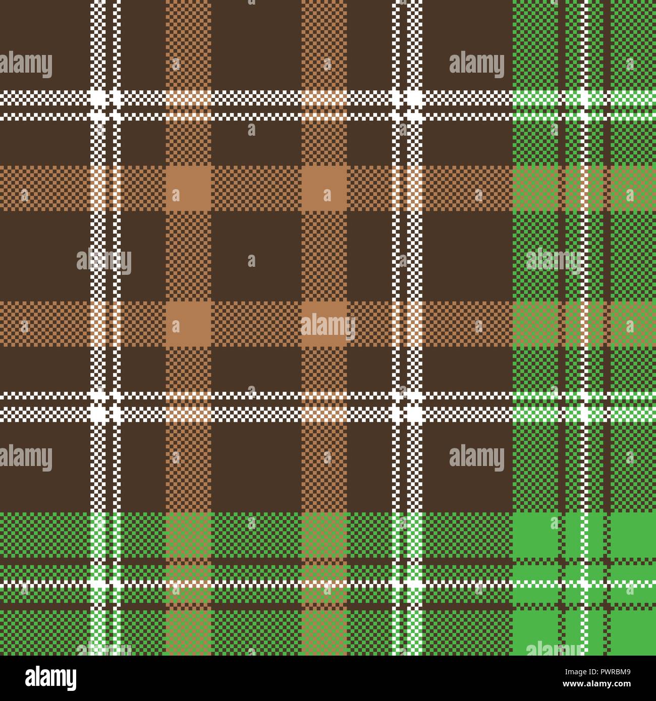 Check pixel plaid fabric texture seamless pattern. Vector illustration ...
