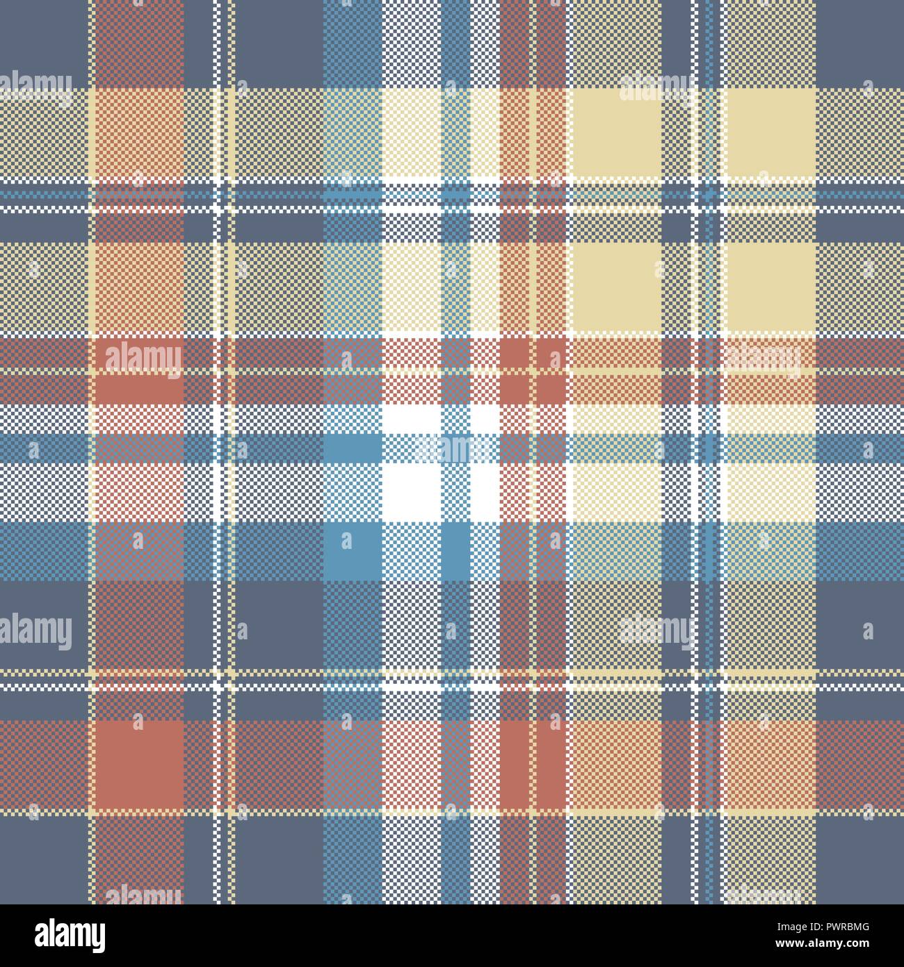 Pixel check plaid seamless fabric texture. Flat design. Vector ...