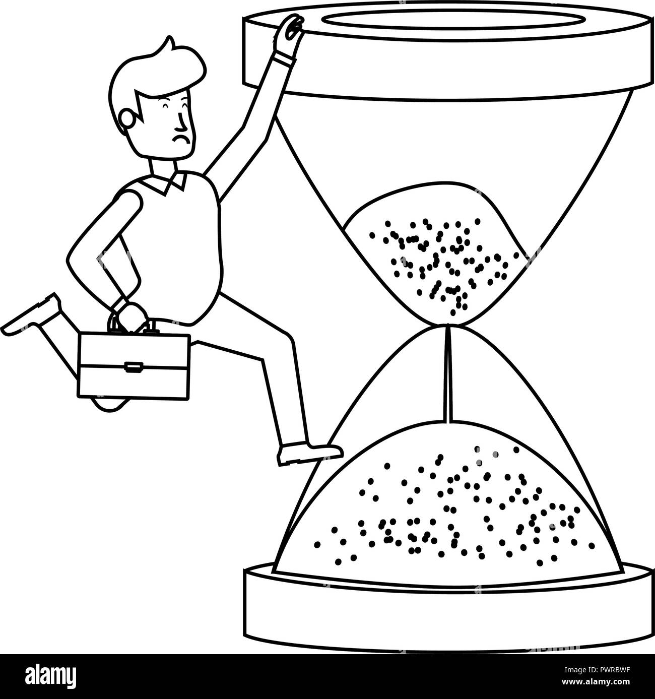 hourglass time with business man vector illustration design Stock ...