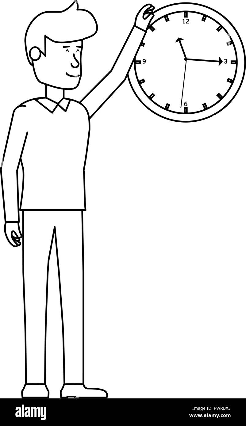 businessman with clock avatar character vector illustration design ...