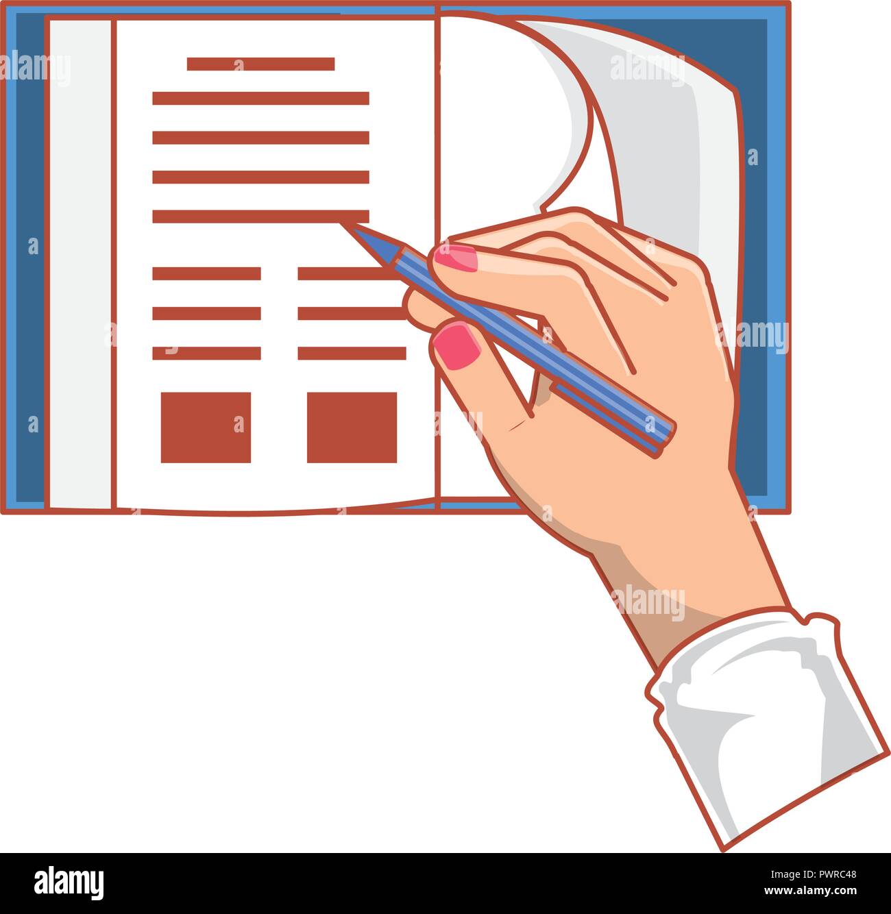 hand writing in notebook school vector illustration design Stock Vector ...