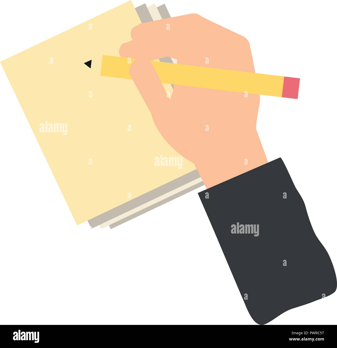 hand writing with pencil in document vector illustration design Stock ...