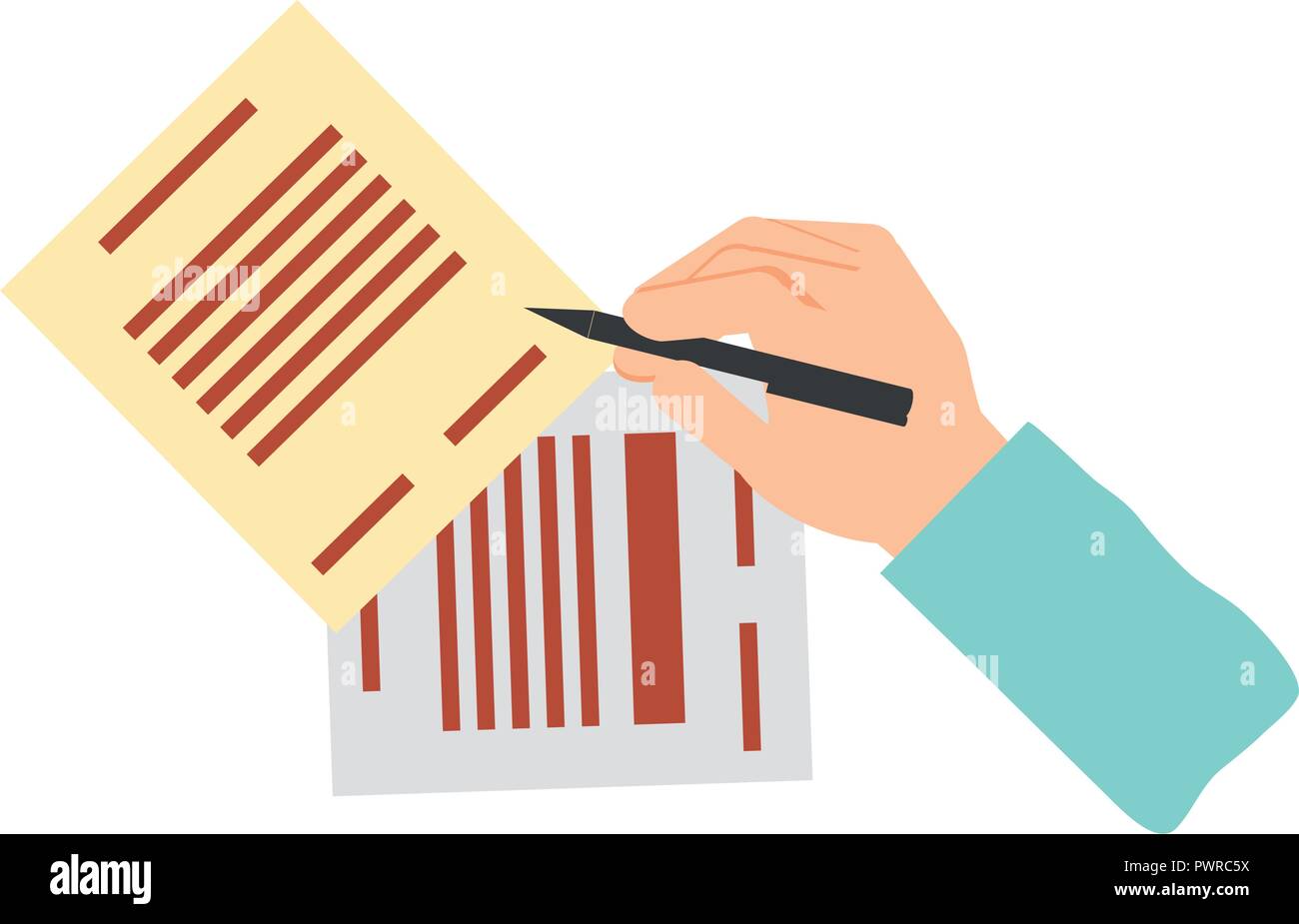 hand signing document isolated icon vector illustration design Stock ...