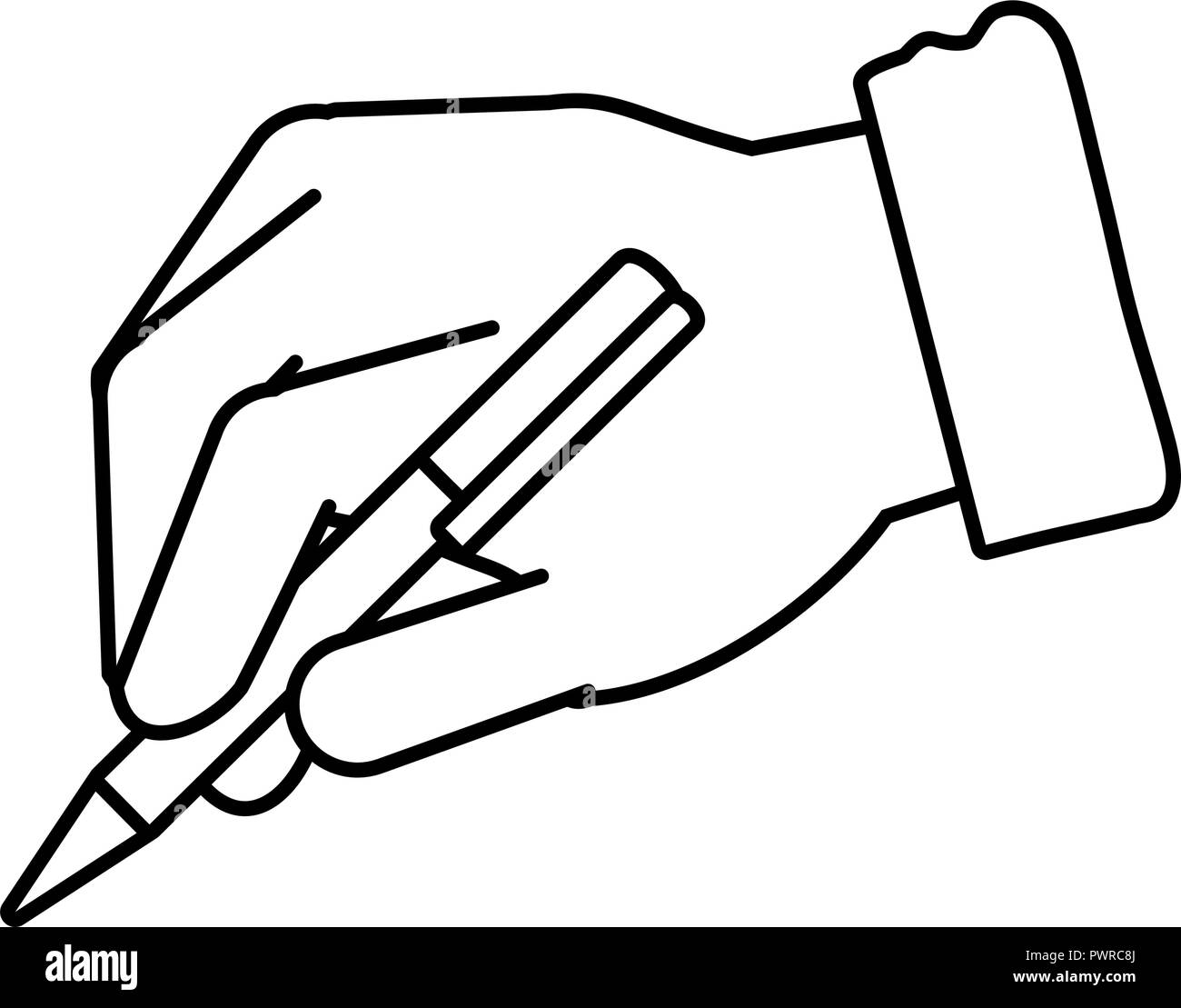 hand with pen ink write icon vector illustration design Stock Vector ...