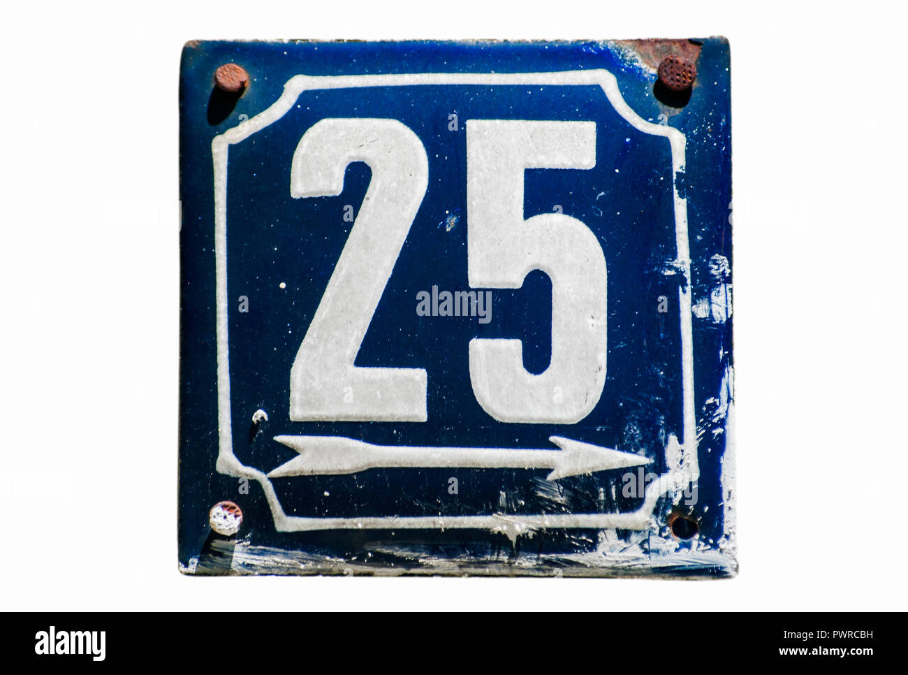 House number 25 sign Cut Out Stock Images & Pictures - Alamy