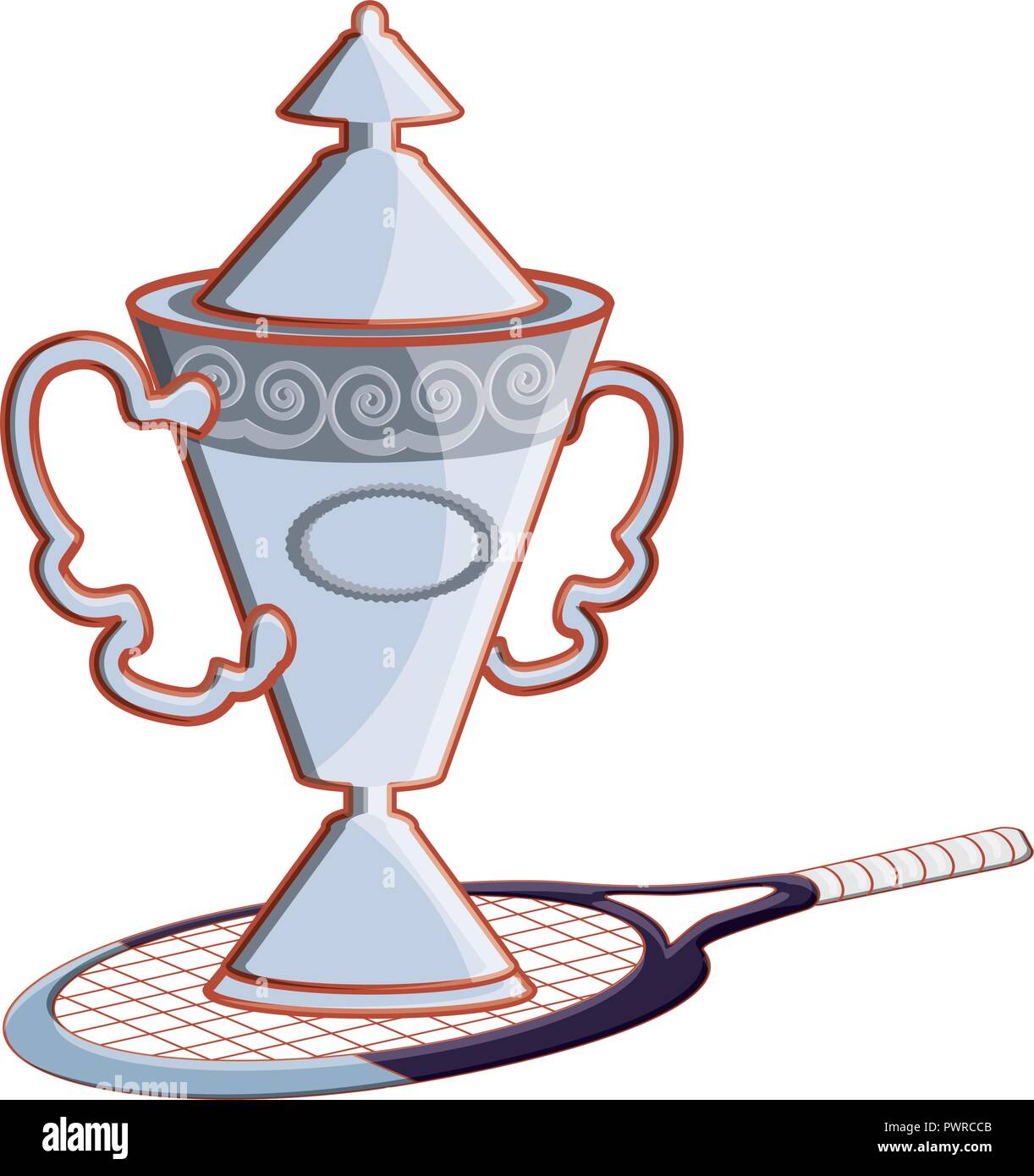 trophy cup with racket tennis vector illustration design Stock Vector ...