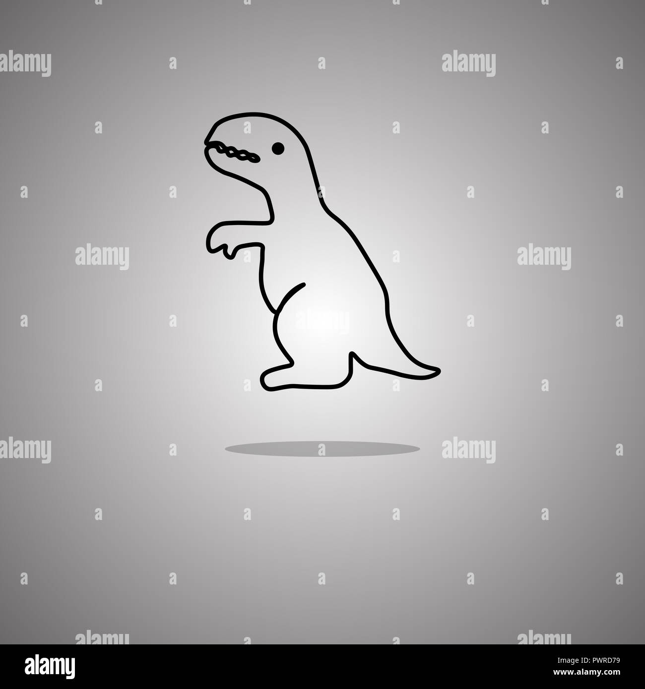 Dinosaur tyrannosaur on a gray background with a gradient. illustration ...