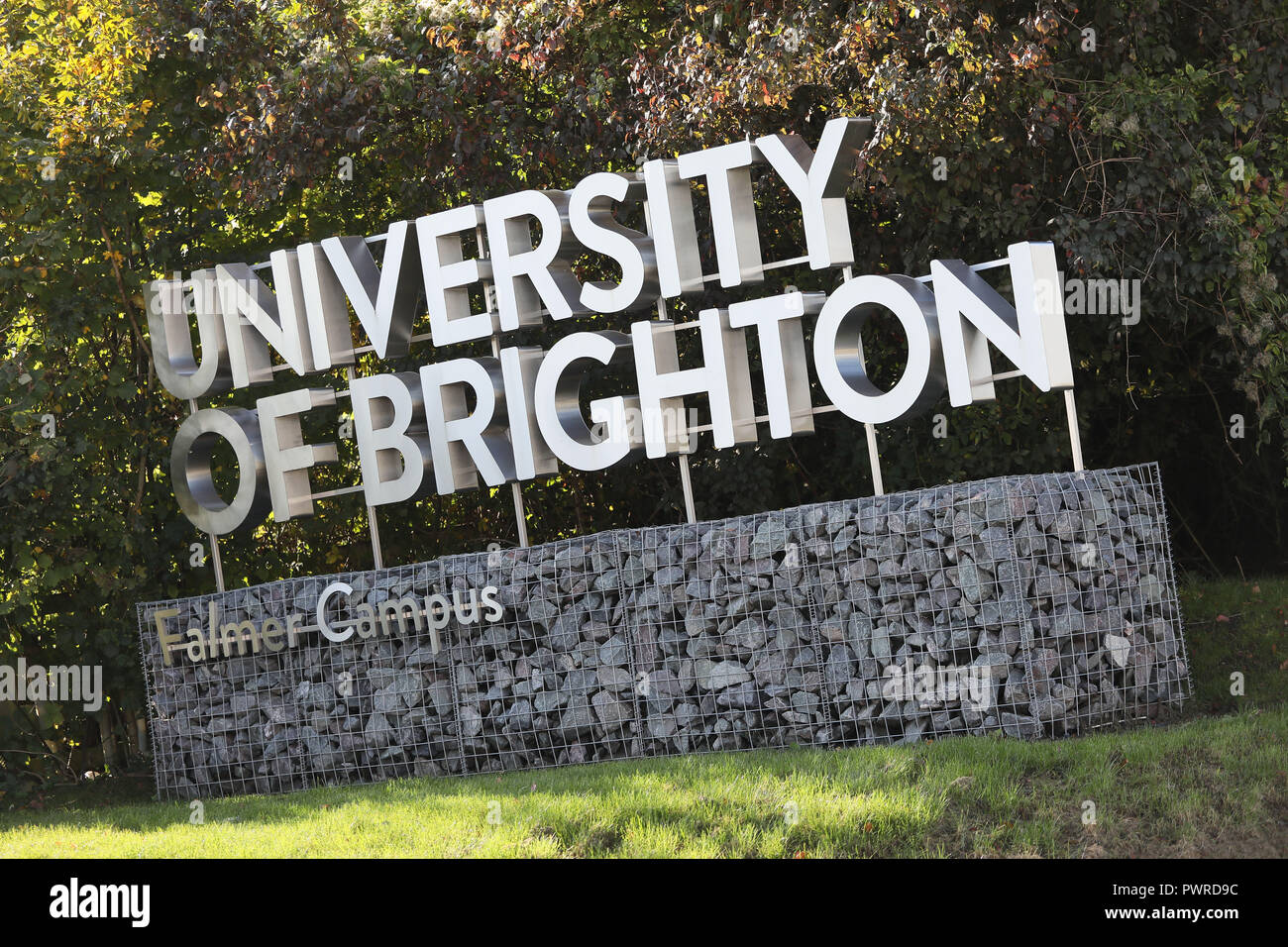 The University of Brighton sign at the entrance to the Universities ...