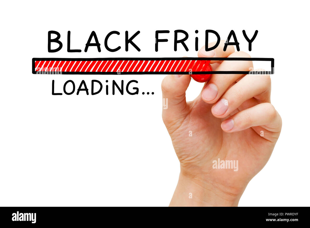 Hand drawing Black Friday loading bar concept with marker on ...