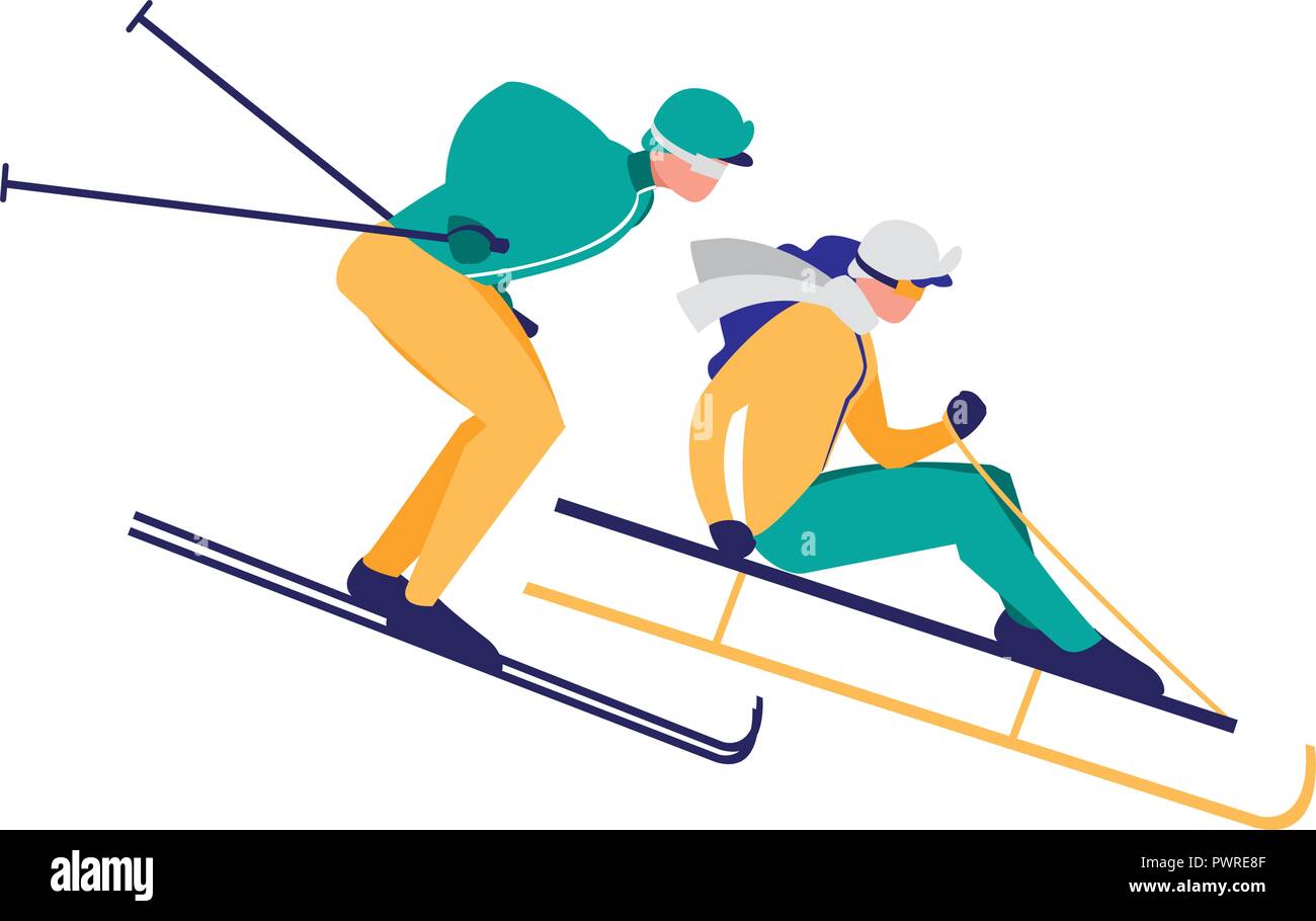 man skiing icon over white background, vector illustration Stock Vector ...