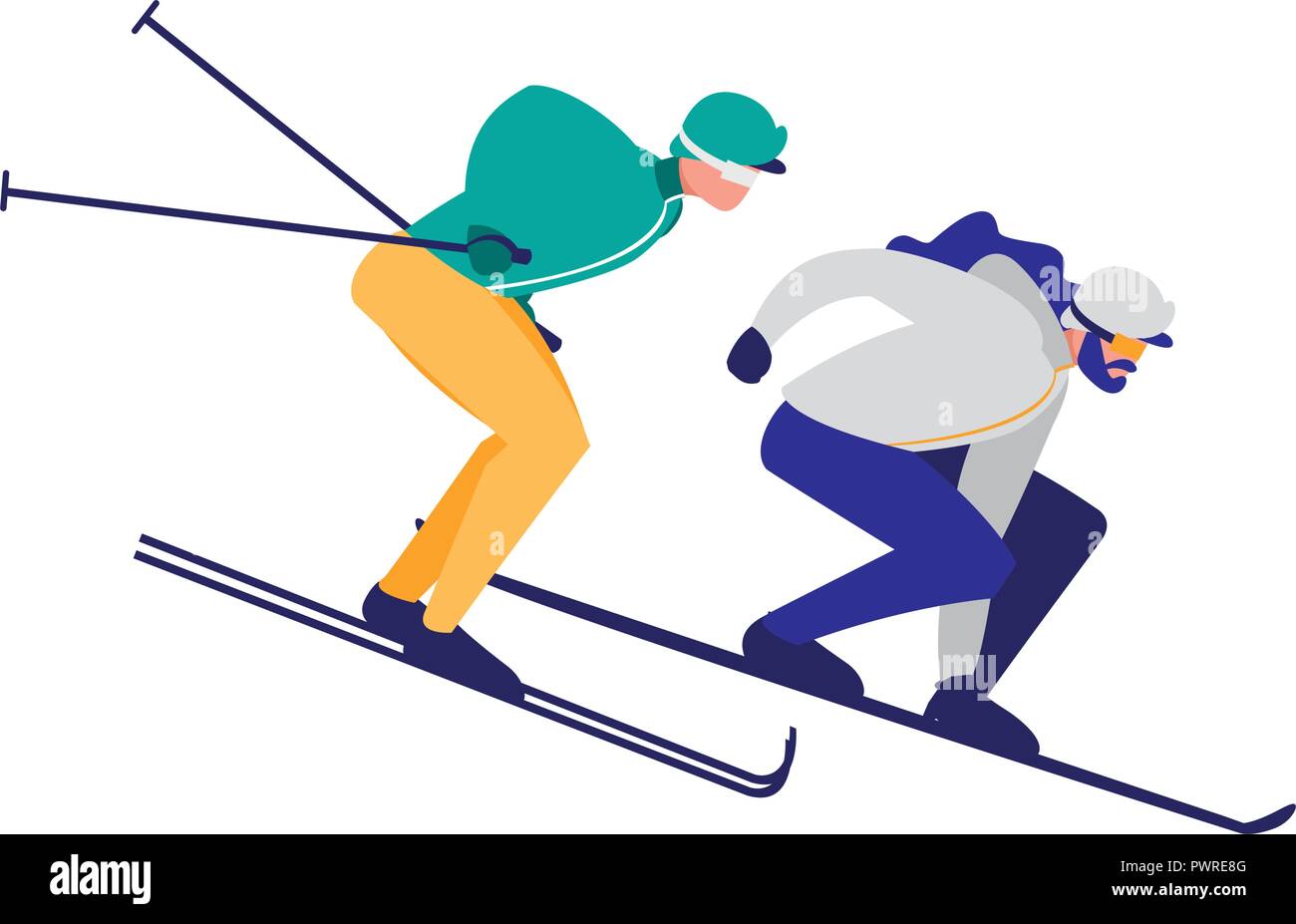 man skiing icon over white background, vector illustration Stock Vector ...