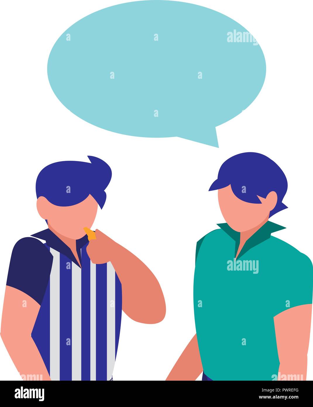 conversation of soccer referees icon over white background, vector ...