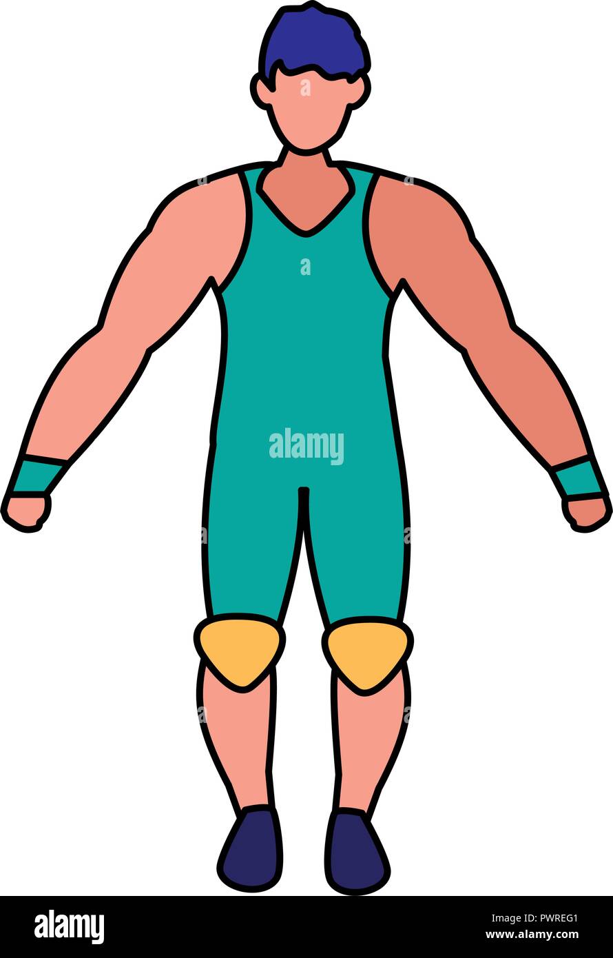 weightlifter man icon over white background, vector illustration Stock ...