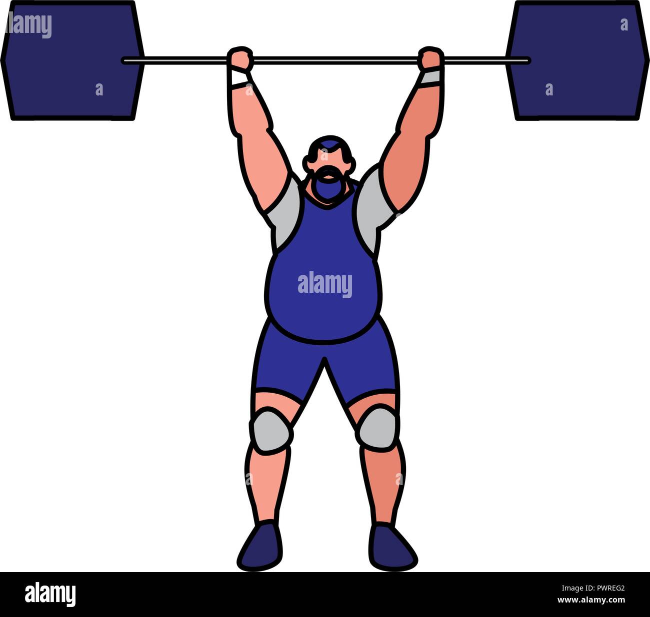 man lifting weights over white background, vector illustration Stock ...