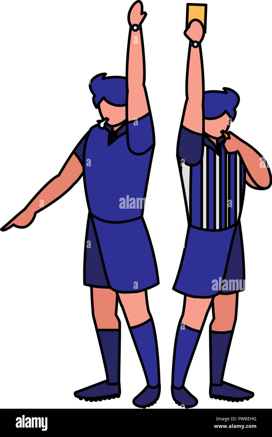 referee announcing foul play with a whistle over white background ...