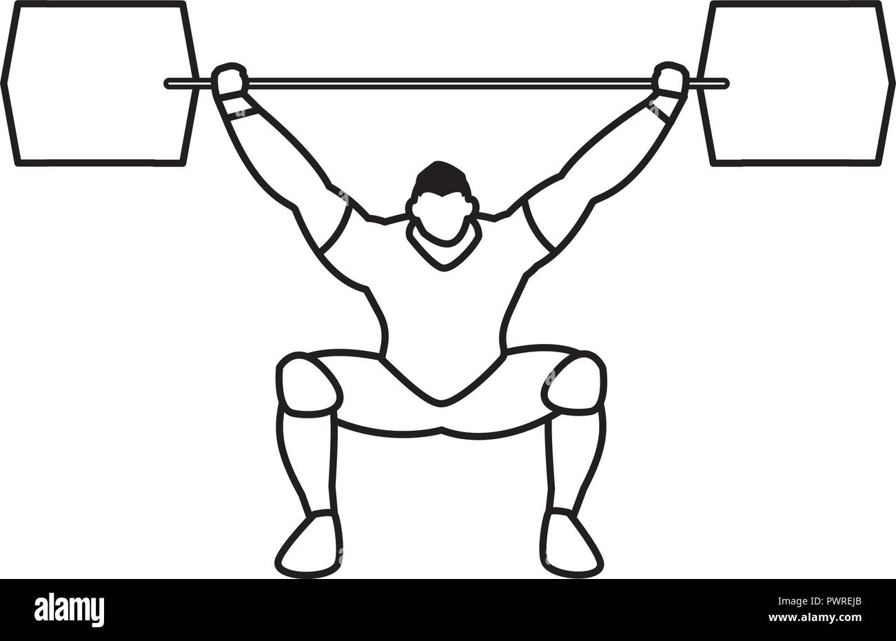man lifting weights over white background, vector illustration Stock ...