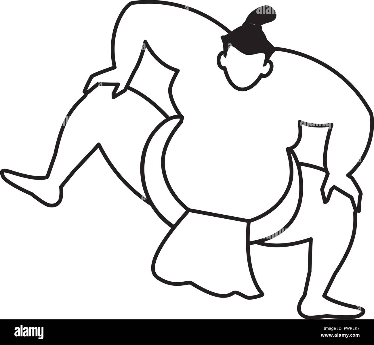 sumo wrestler icon over white background, vector illustration Stock ...