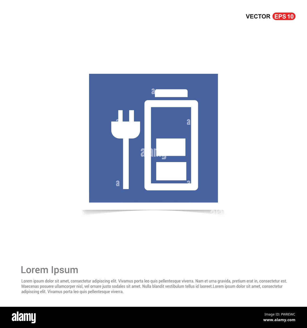 Battery charging icon - Blue photo Frame Stock Vector Image & Art - Alamy