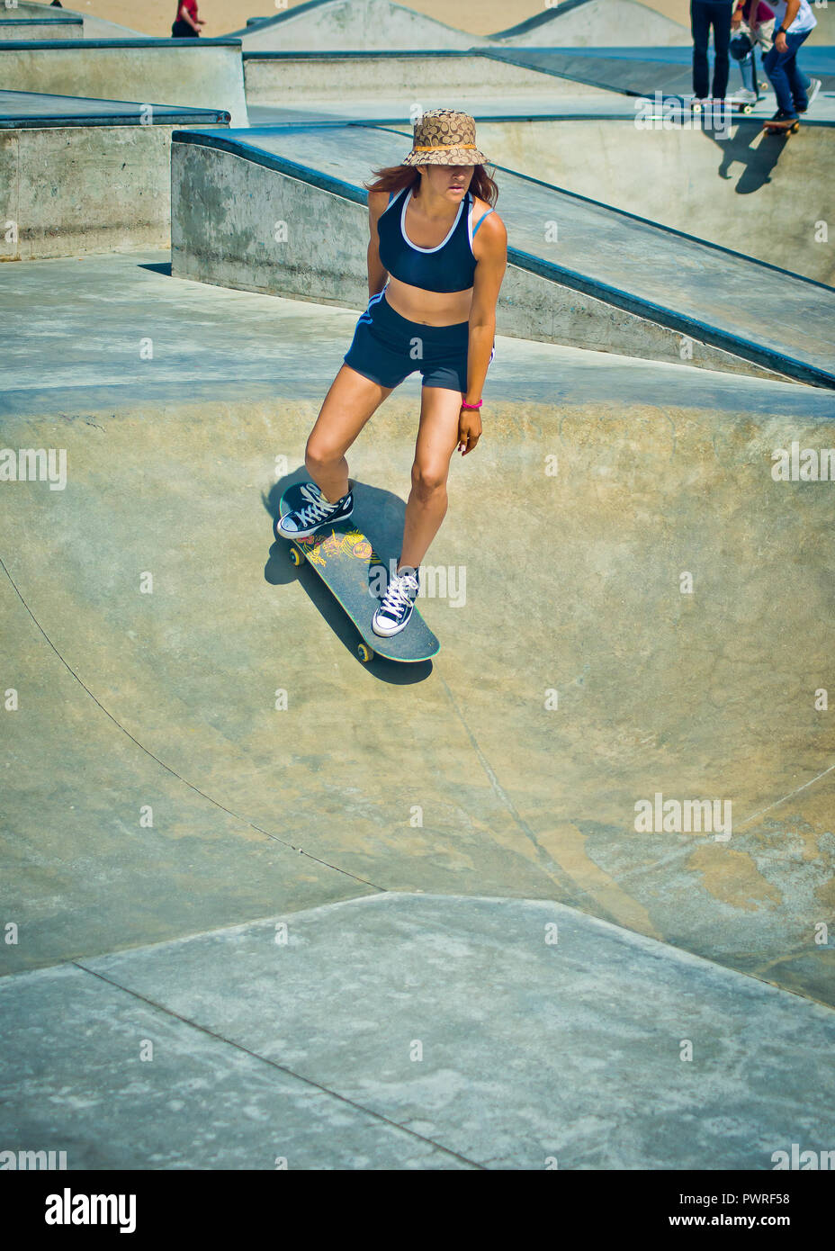 Girl Skateboarding in Venice Beach California Stock Photo - Alamy