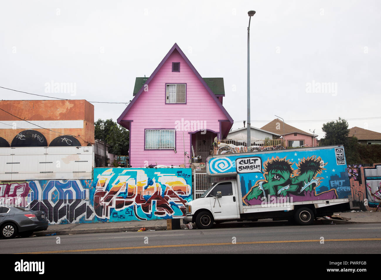 Pink House, Vermont Avenue, Los Angeles, California, United States of ...
