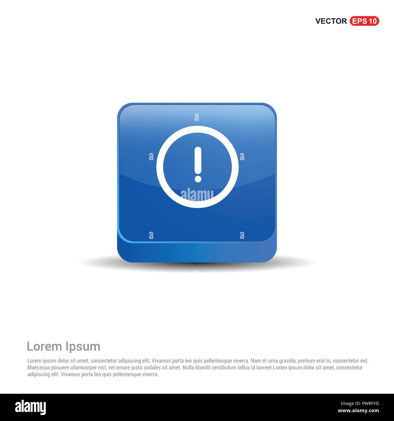 warning icon - 3d Blue Button Stock Vector Image & Art - Alamy
