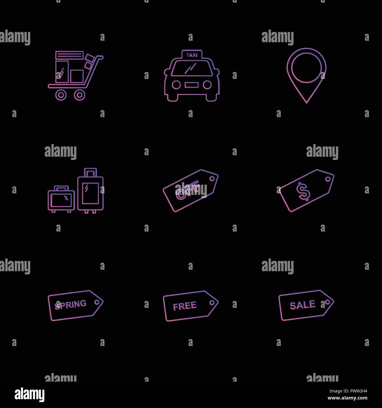 travelling , shopping, tags , discount , piechart , dollar , money ...