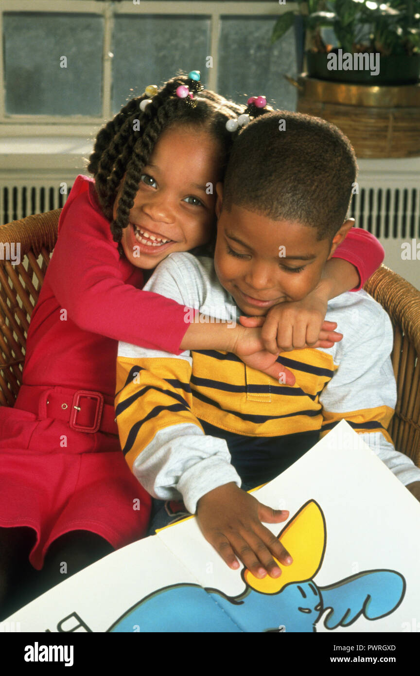 Small African American Children Hugging, USA Stock Photo - Alamy