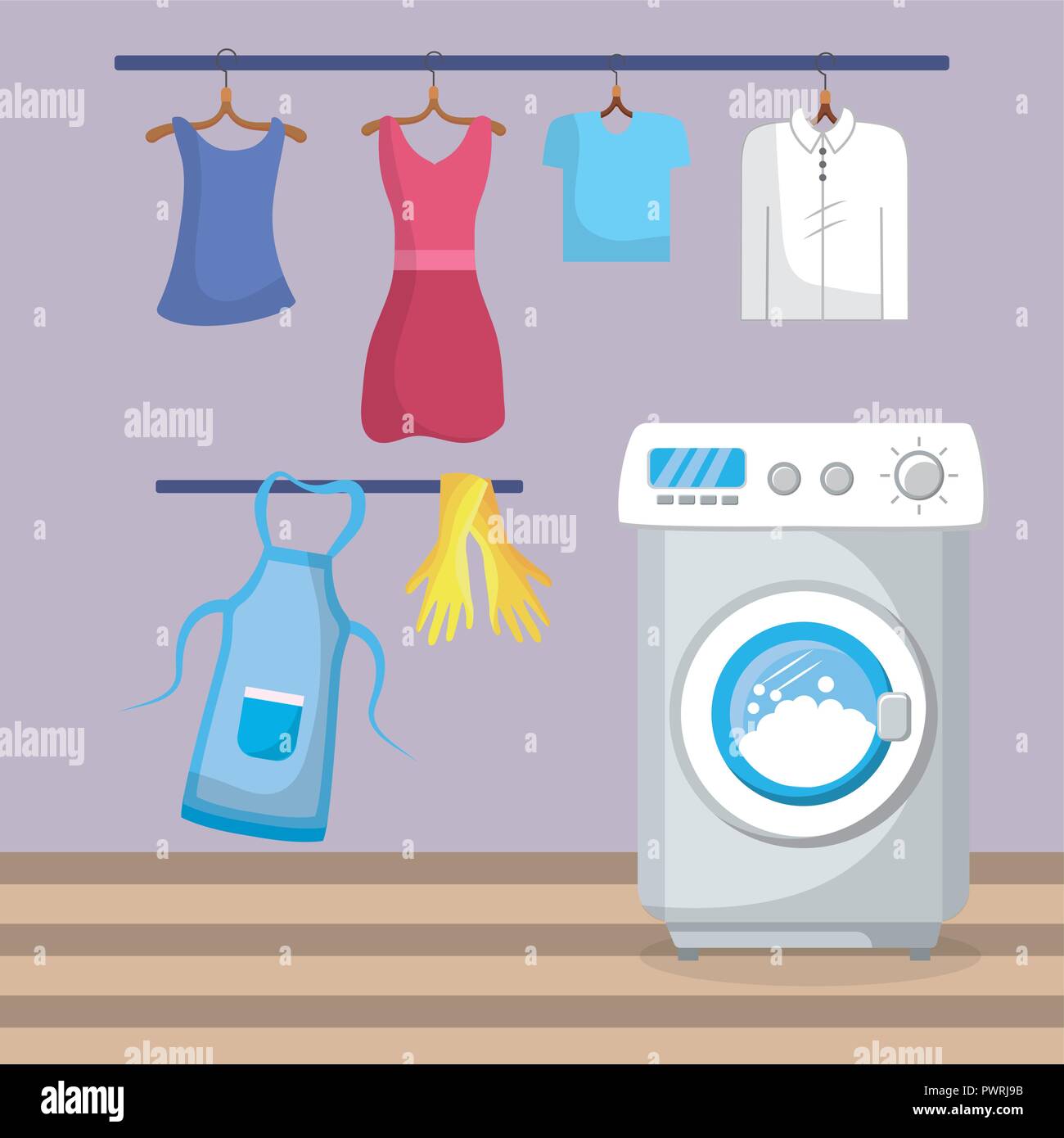 Laundry room interior Stock Vector Image & Art - Alamy