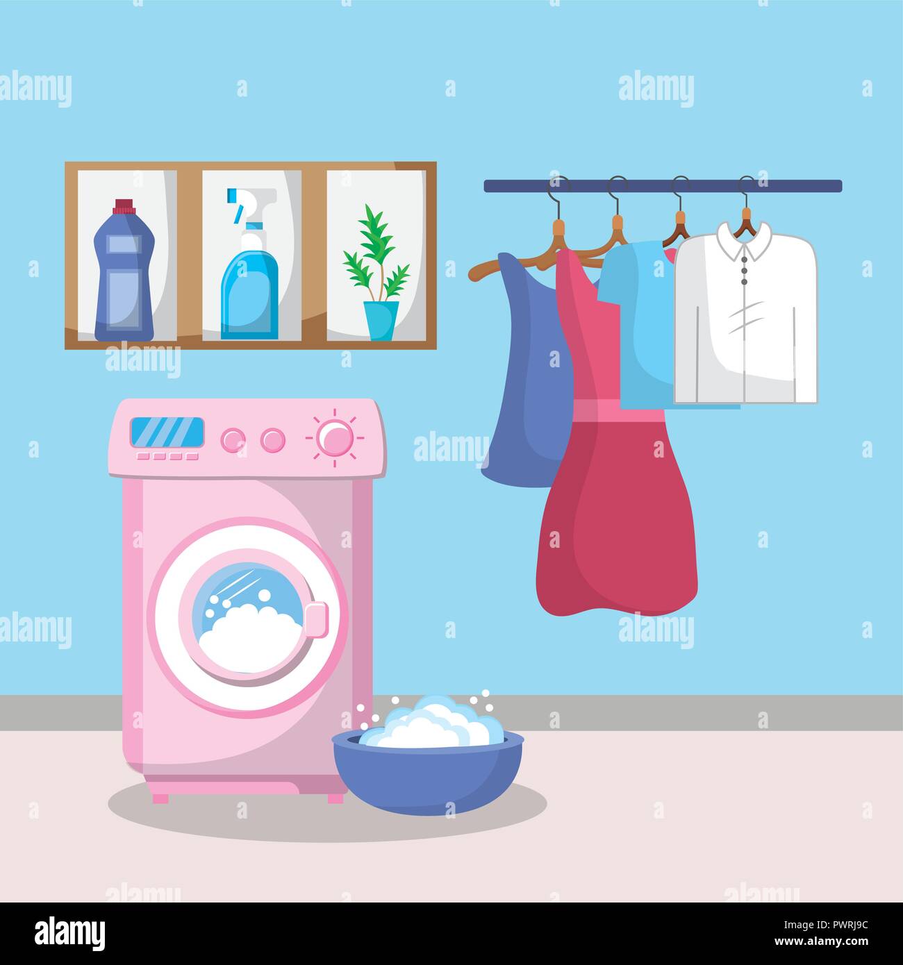 Laundry room interior Stock Vector Image & Art - Alamy