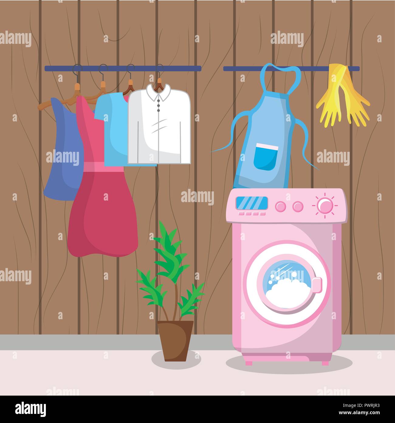 Laundry room interior Stock Vector Image & Art - Alamy
