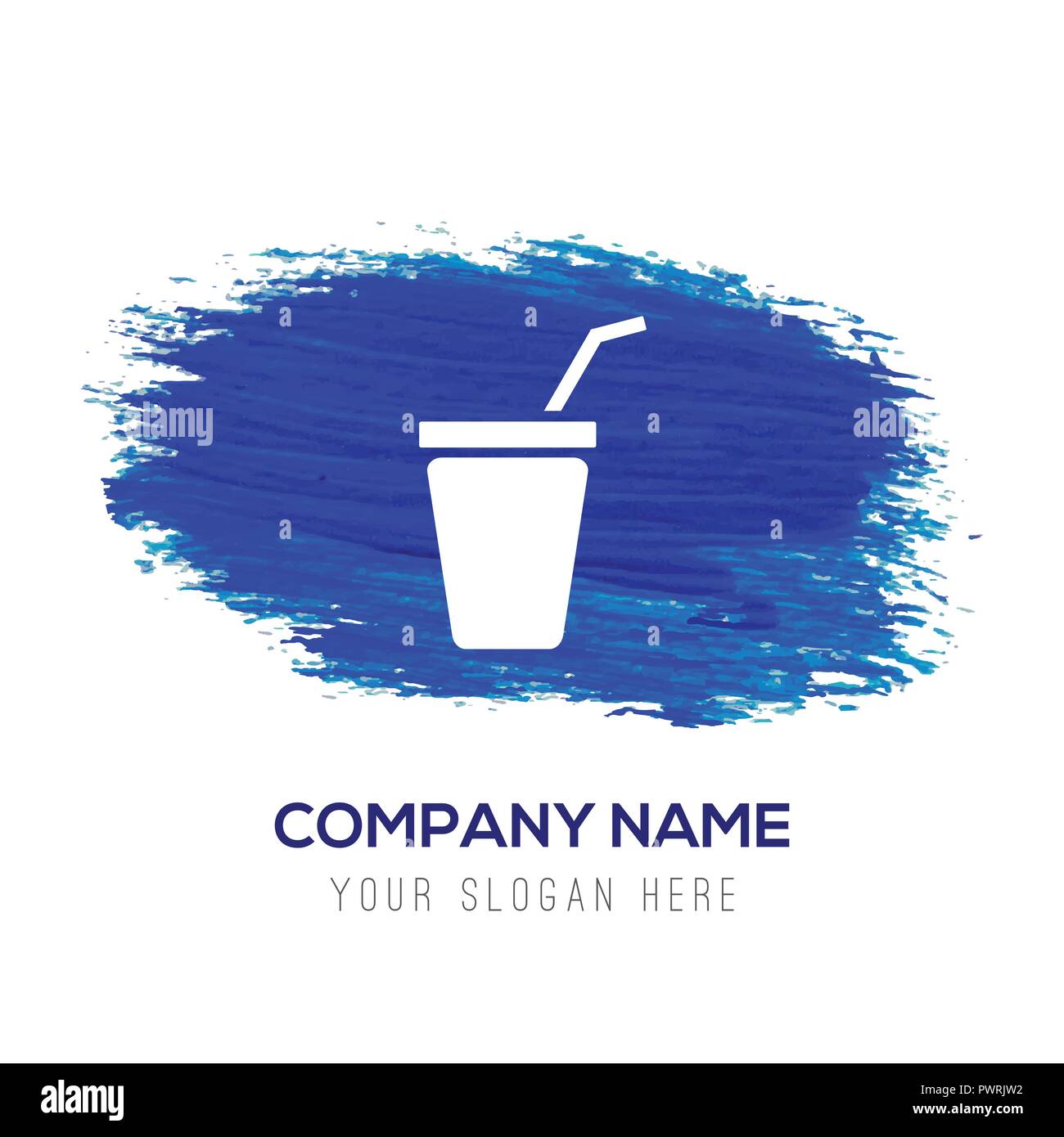 Soda Icon - Blue watercolor background Stock Vector Image & Art - Alamy