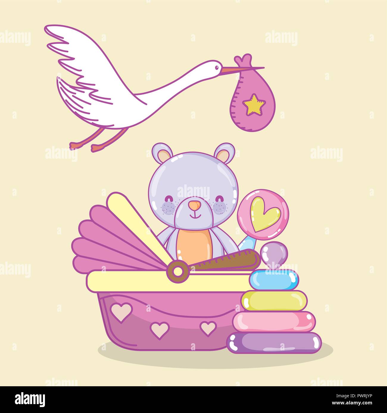 Baby shower cartoons Stock Vector Image & Art - Alamy