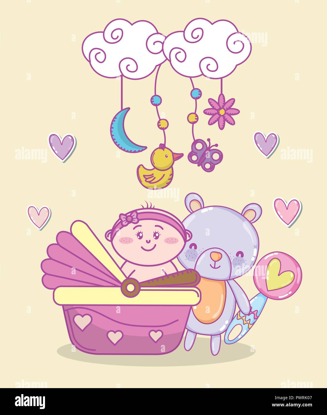 Baby shower cartoons Stock Vector Image & Art - Alamy