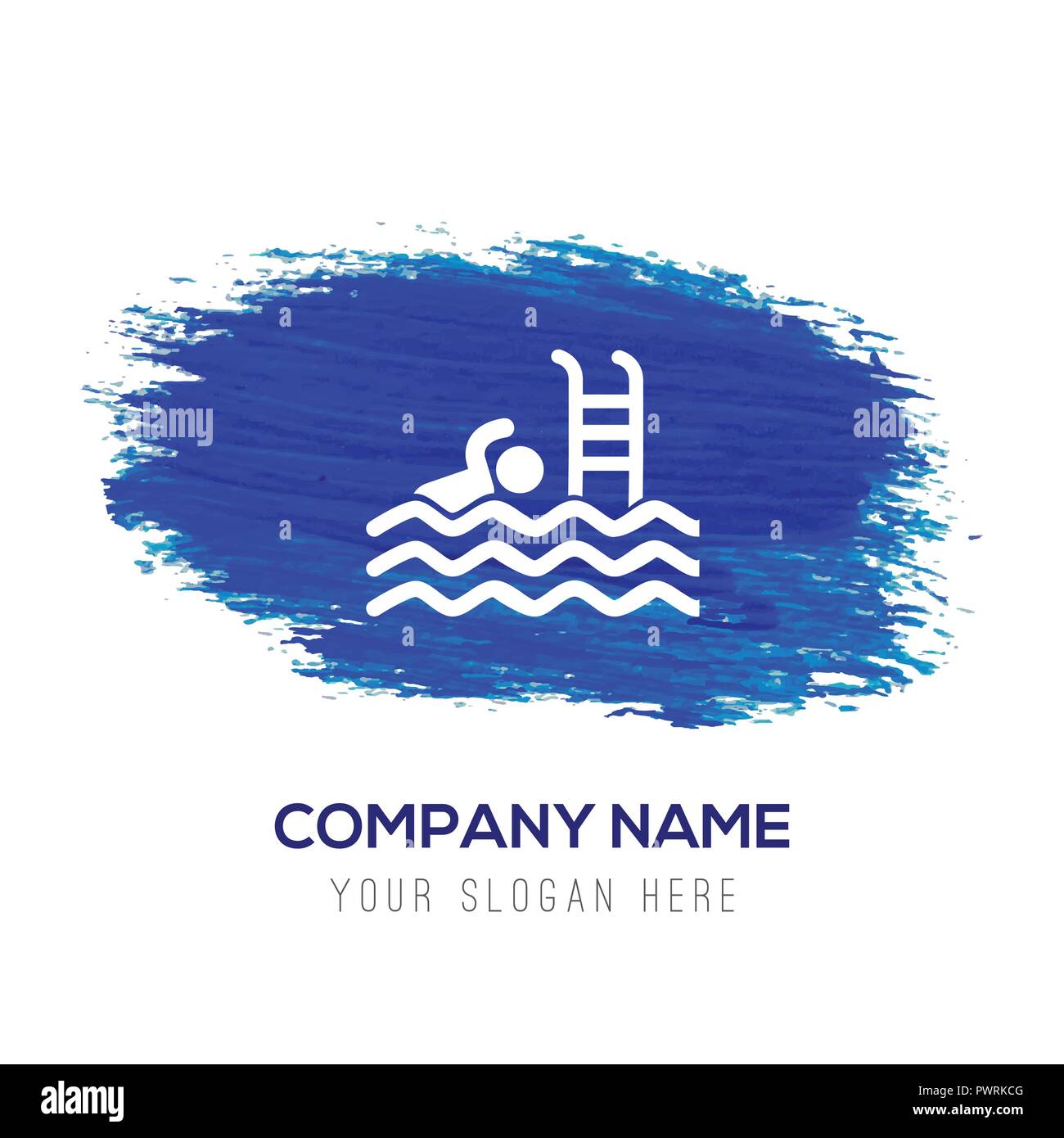 Swimming Icon - Blue watercolor background Stock Vector Image & Art - Alamy