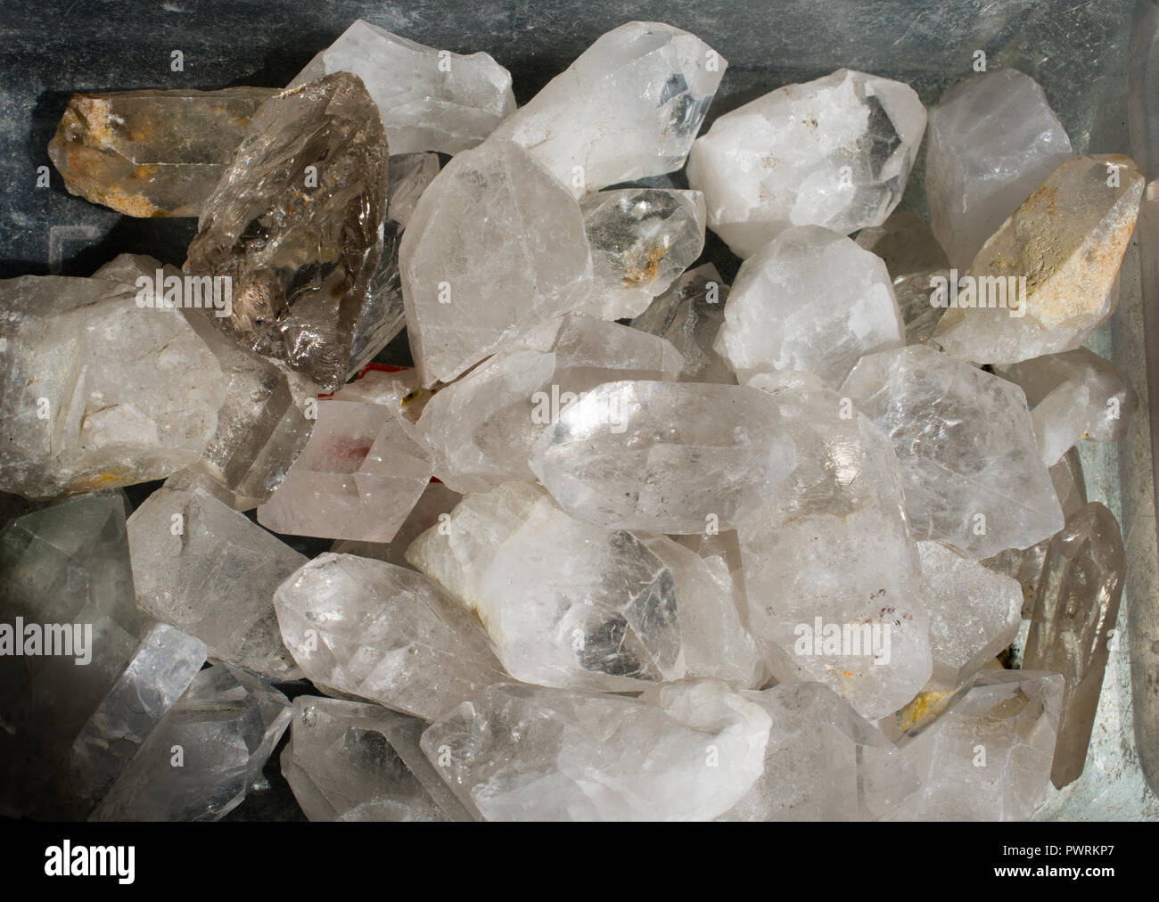 crystal quartz gem stone as natural mineral rock specimen Stock Photo ...