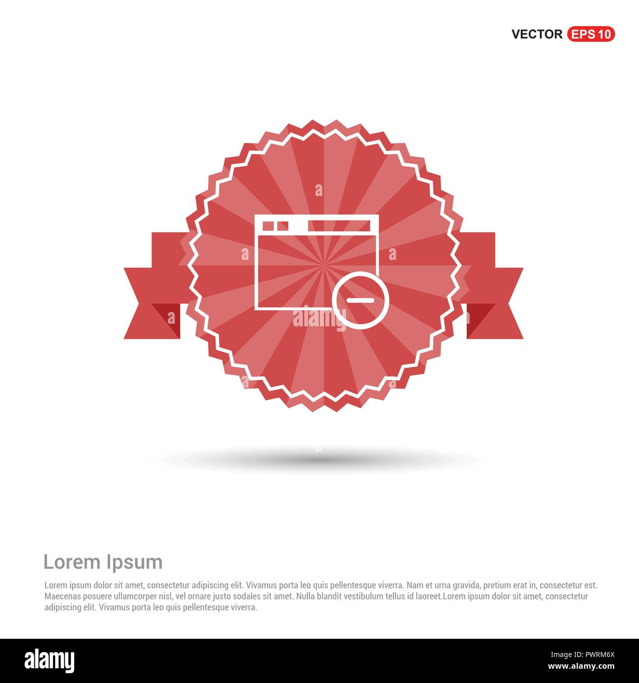 Minimize screen icon - Red Ribbon banner Stock Vector Image & Art - Alamy