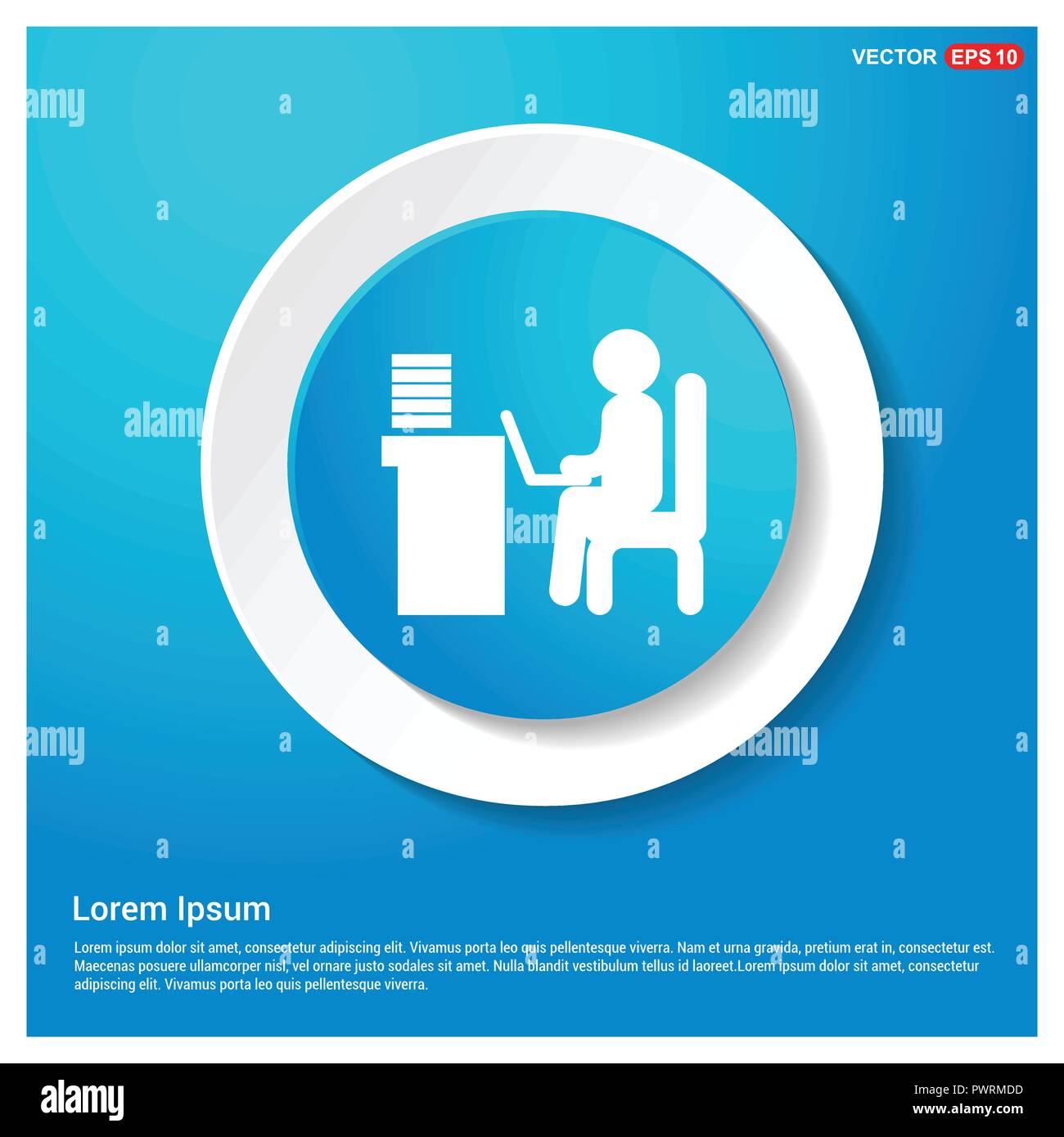 Business woman behind desk with laptop Stock Vector Images - Alamy